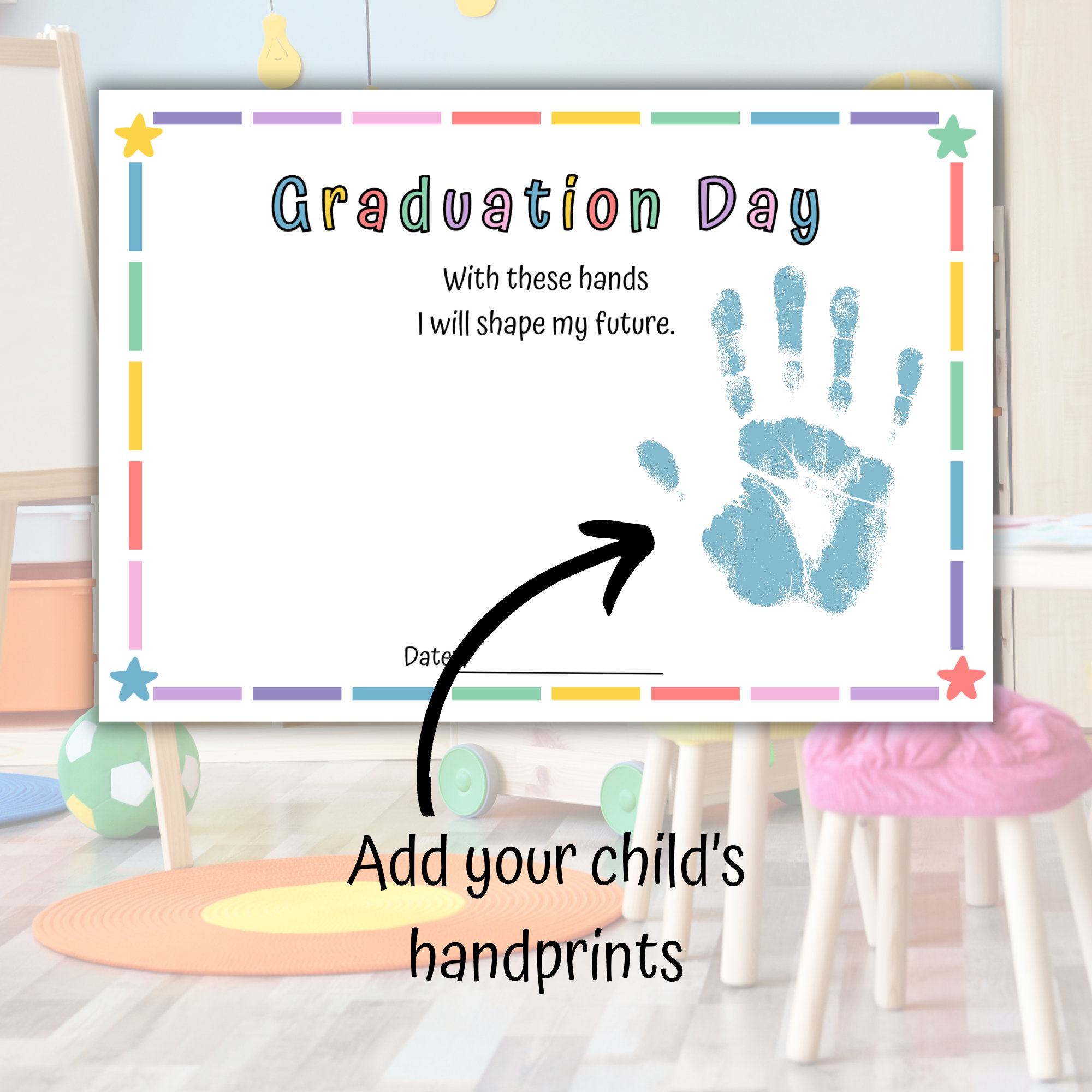 Printable Preschool Graduation With Handprint Art | Preschool ...