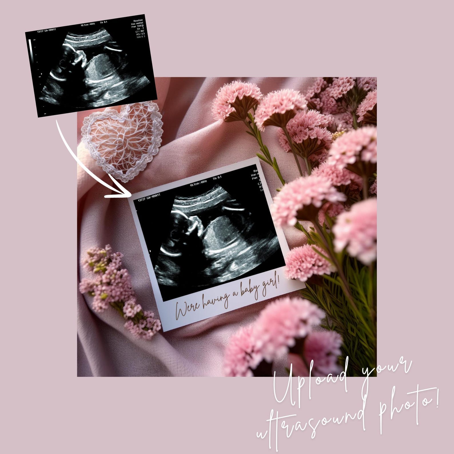 Were Having A Baby Girl Pregnancy Announcement | Digital Baby Girl ...