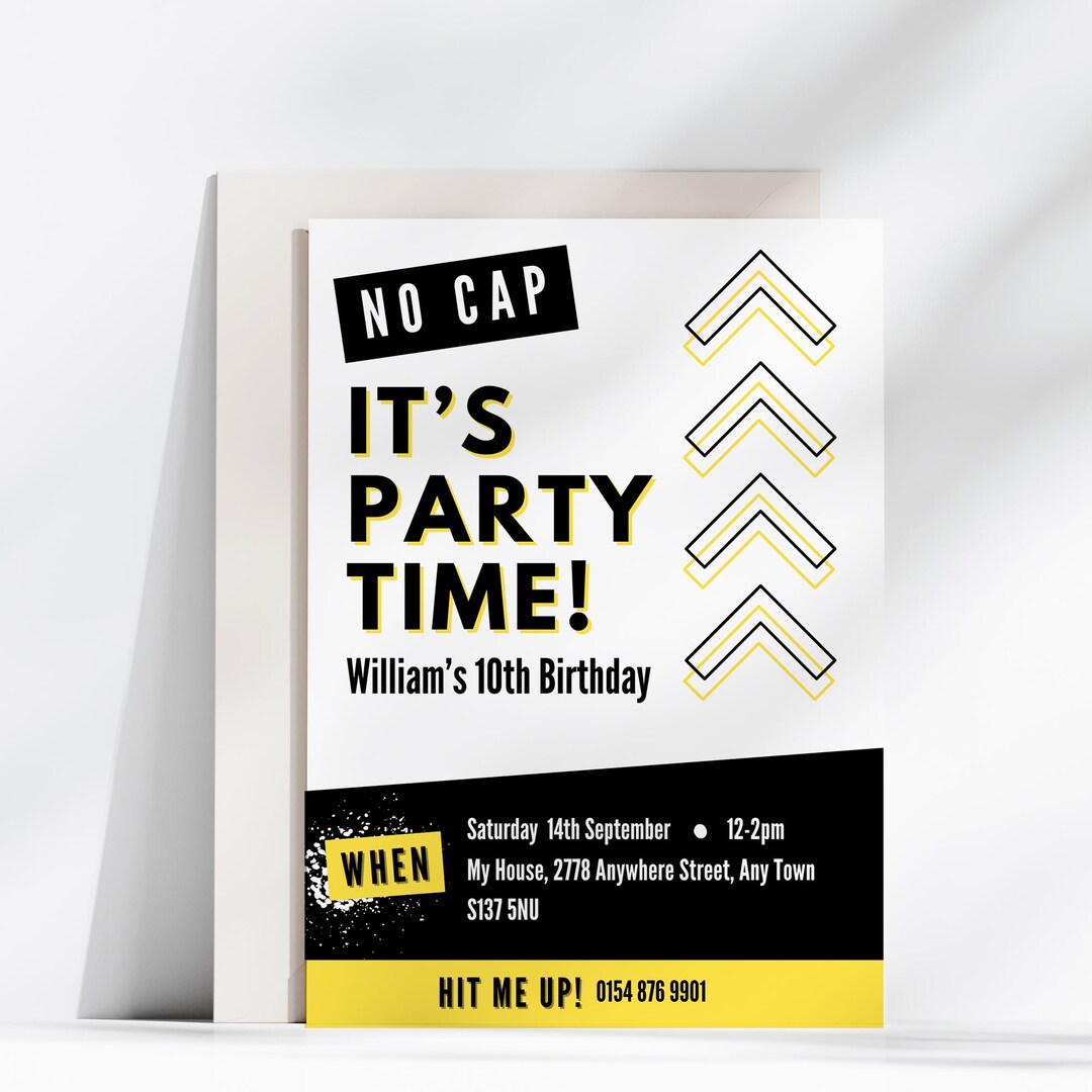 Teen Boy Birthday Invitation Template Printable | Modern Birthday Party ...