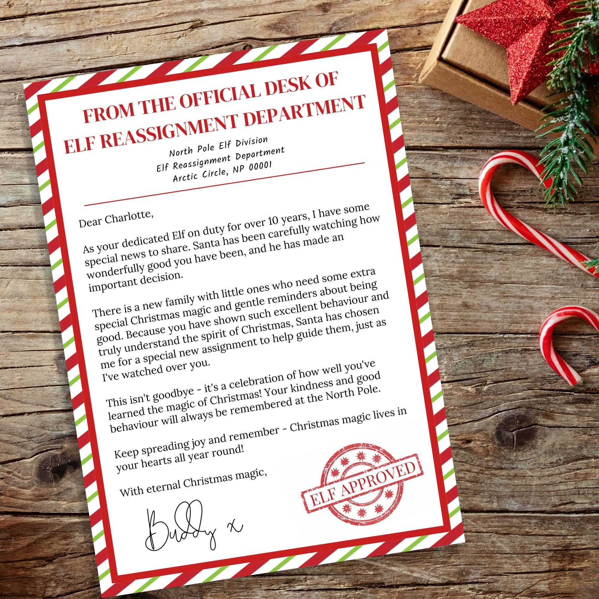 Printable Elf Goodbye Letter | Personalized Elf Farewell Note | Christmas Elf Letter | Official ...