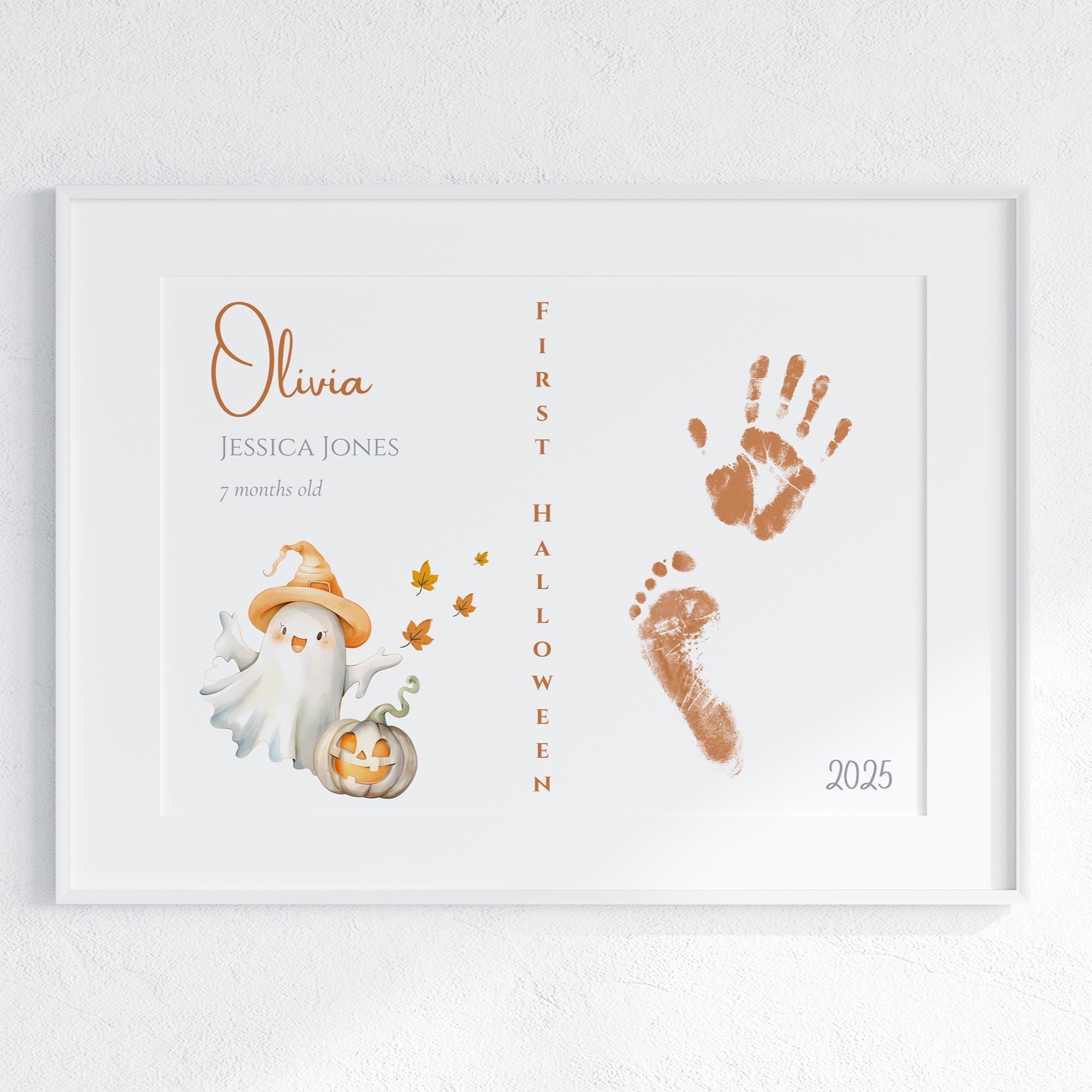 Printable Baby's First Halloween Handprint and Footprint Keepsake ...
