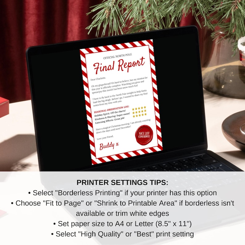 Printable Elf Goodbye Letter | Final Elf Report | Last Day Elf Note ...