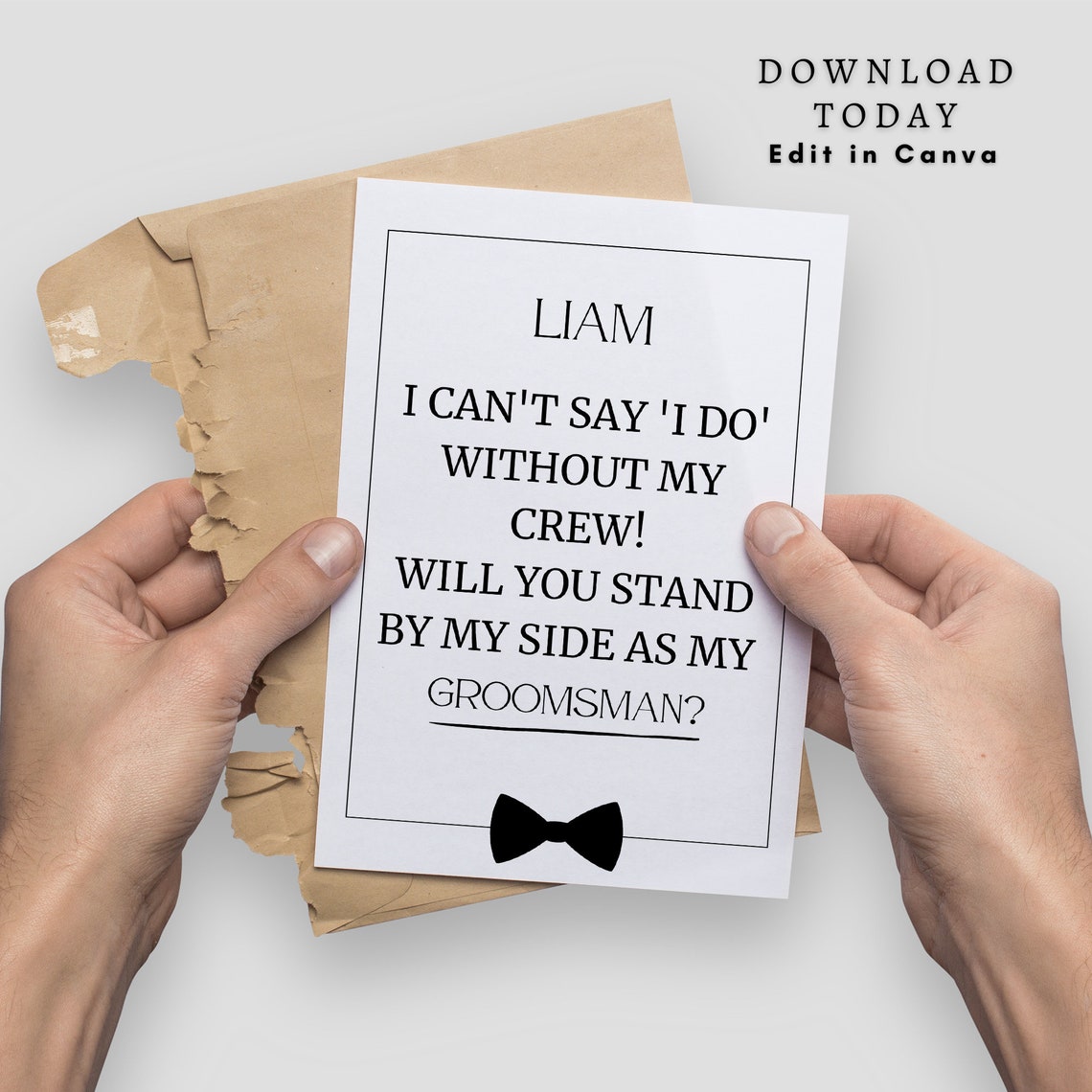 Best Man & Groomsman Proposal Card Printable Groomsmen Ask Ideas Best ...