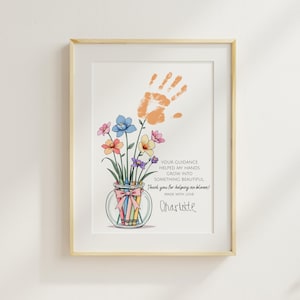 Teacher Appreciation Gift Printable | Handprint Flower Art | End of ...