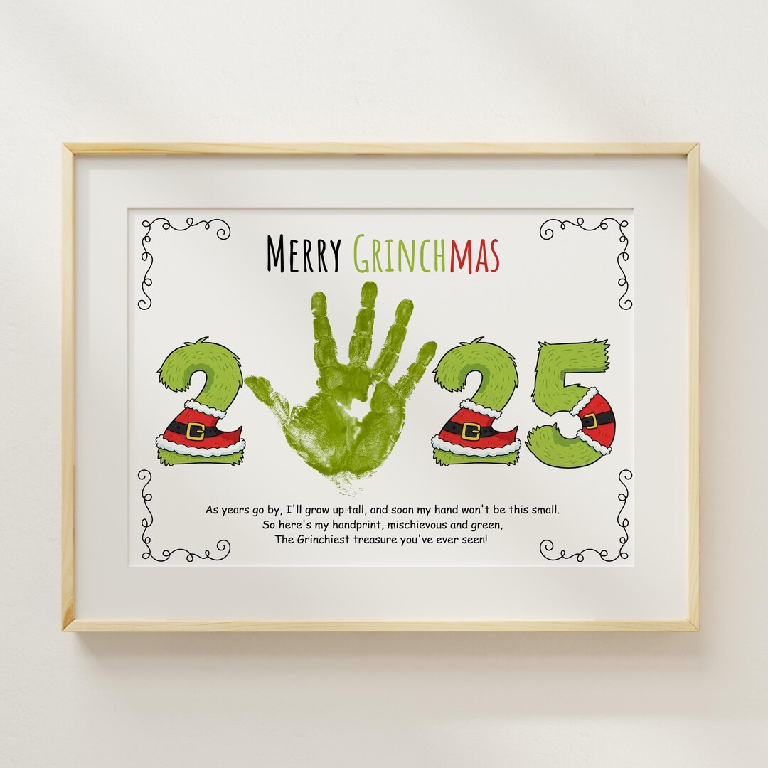 Christmas Handprint Art 2025 Printable | Kids Keepsake Craft | Gift for ...