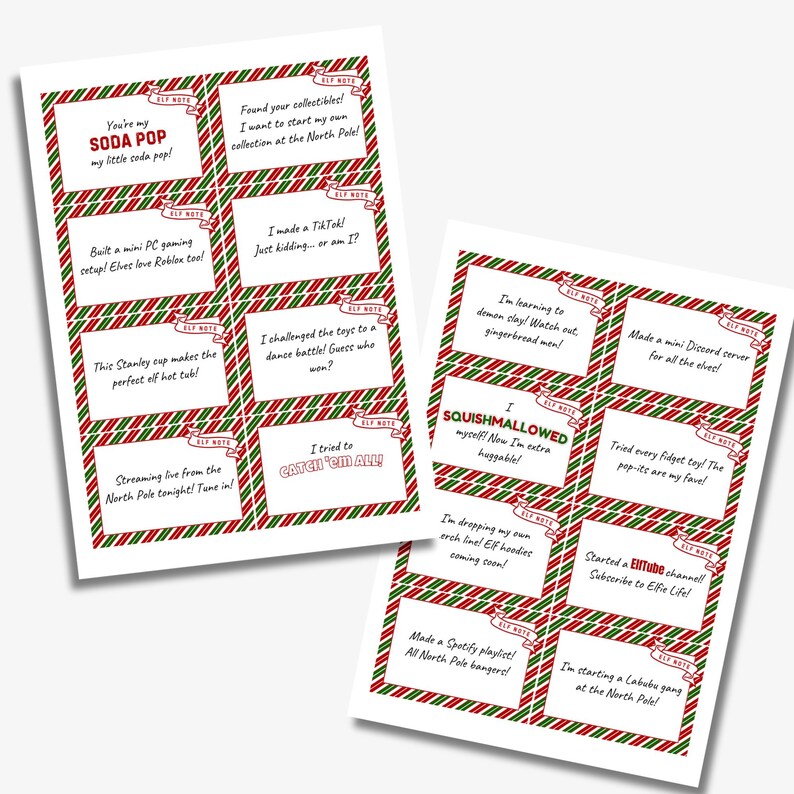 Editable Elf Notes Printable | 32 Elf Set up Ideas | Canva Template ...
