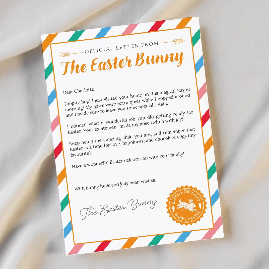 EDITABLE Letter From Easter Bunny | Printable Easter Morning Surprise ...