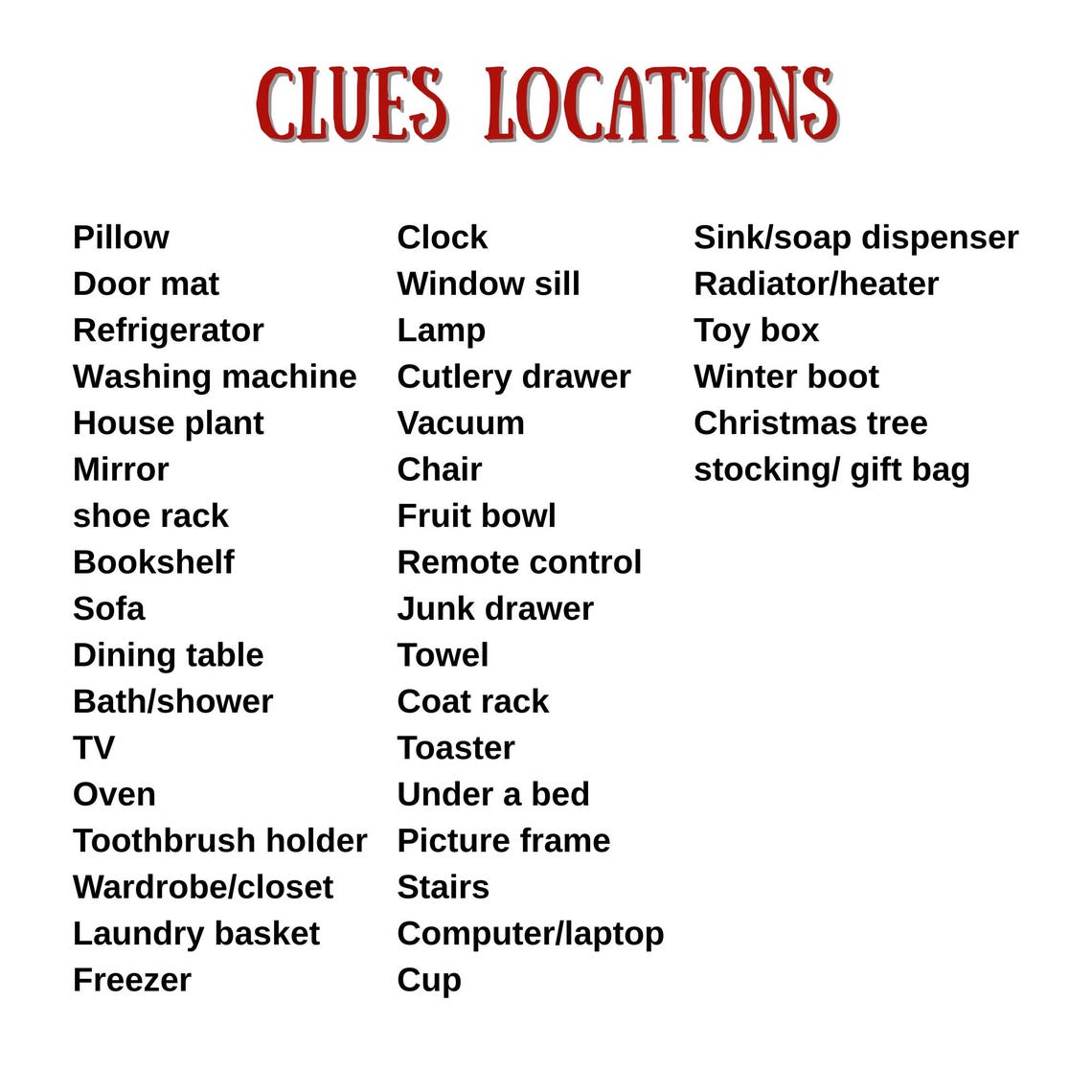 Christmas Scavenger Hunt Printable | Elf Treasure Hunt Clues for Kids ...