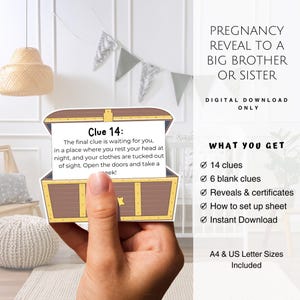 Pregnancy Reveal Scavenger Hunt for Big Sister or Brother, Instant ...