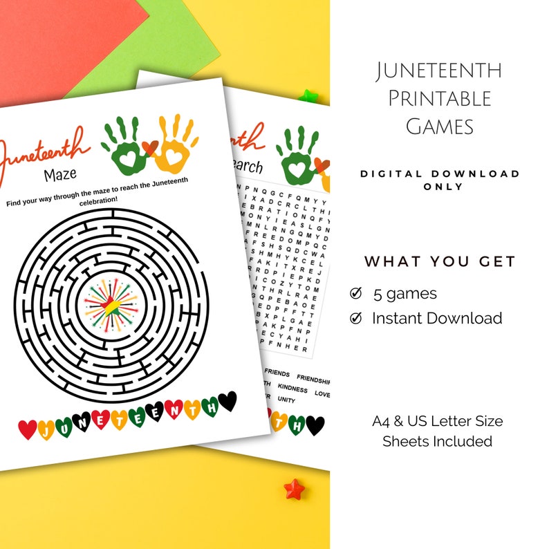Juneteenth Printable Games and Activities for Kids Fun Educational ...