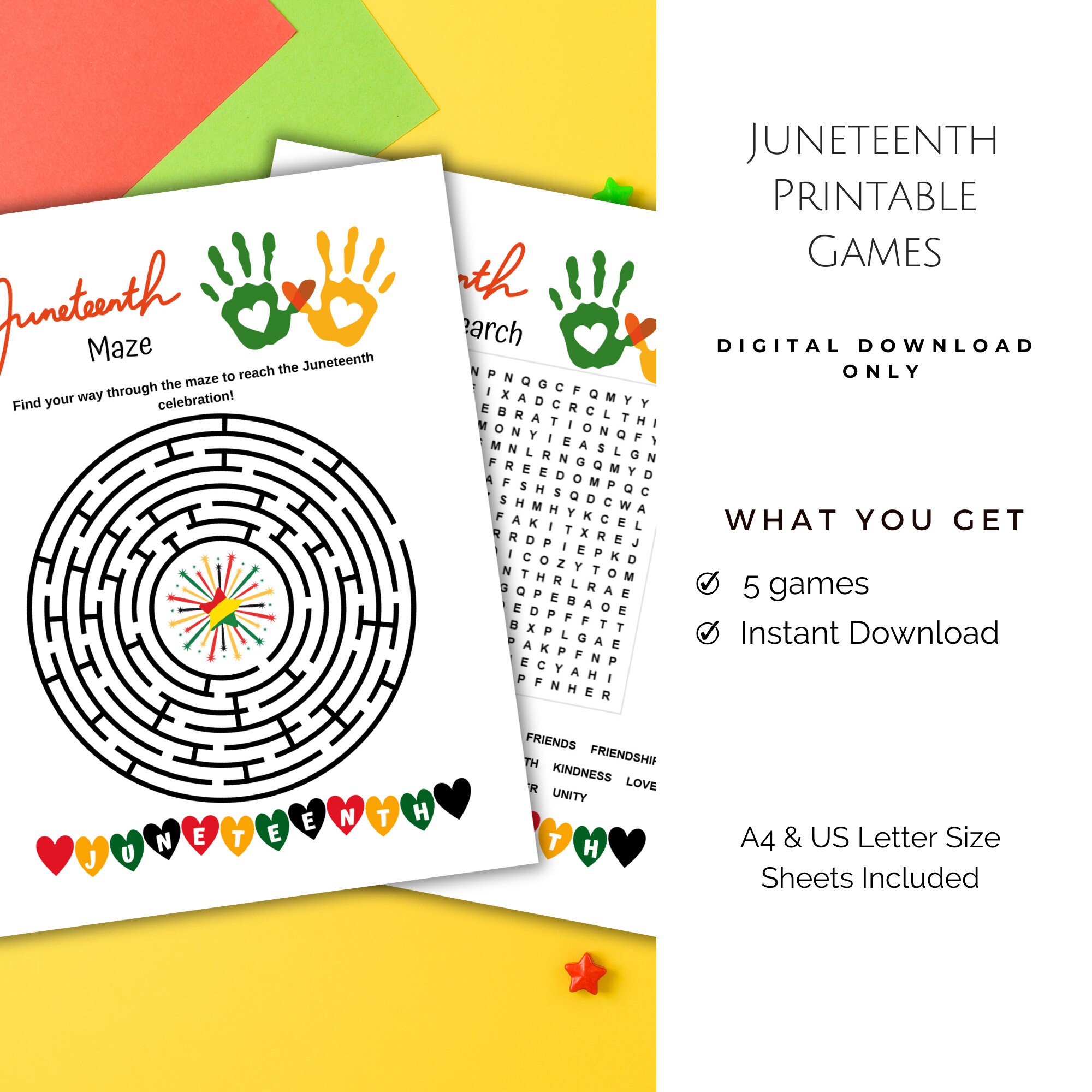 Juneteenth Printable Games and Activities for Kids Fun Educational ...