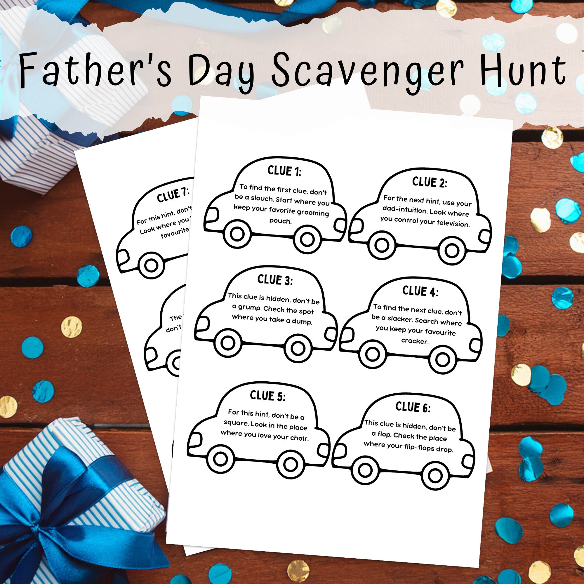 Father's Day Scavenger Hunt Printable Game, the Perfect Gift for Dad on ...
