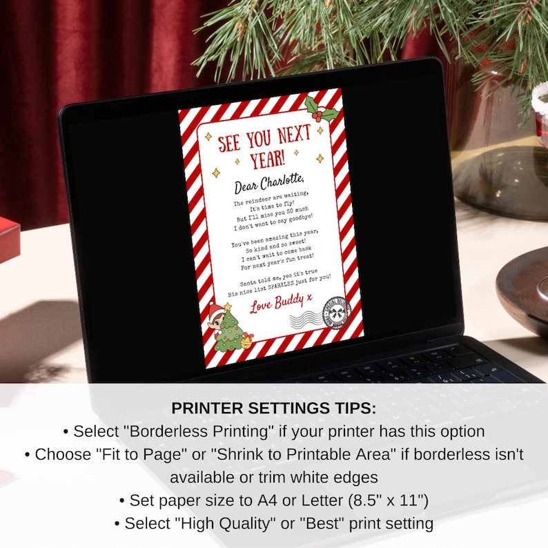 Editable Elf Goodbye Letter Printable | Canva Template | Elf Farewell ...