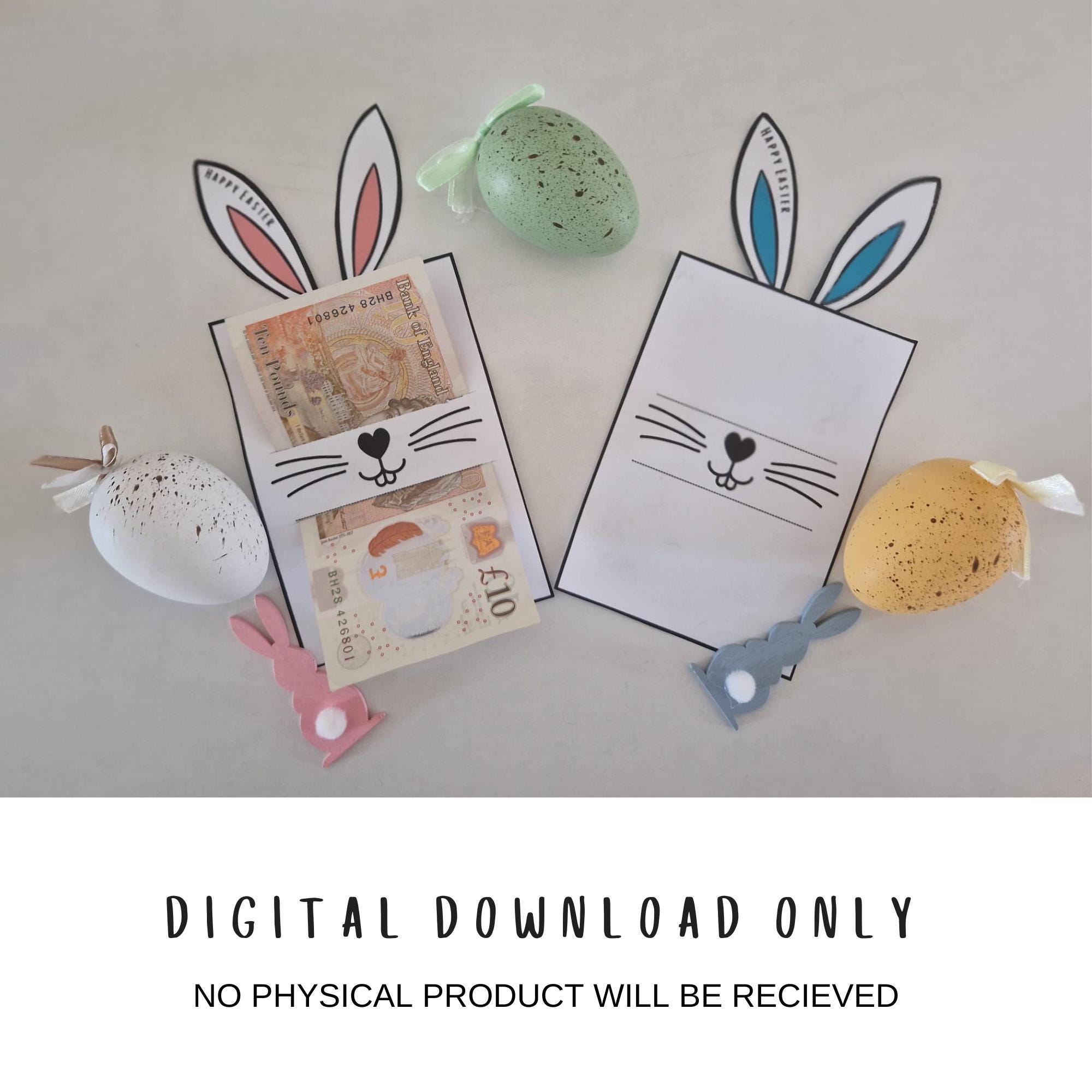 Easter Bunny Money Holder Printable | Easter Cash Gift Envelope ...