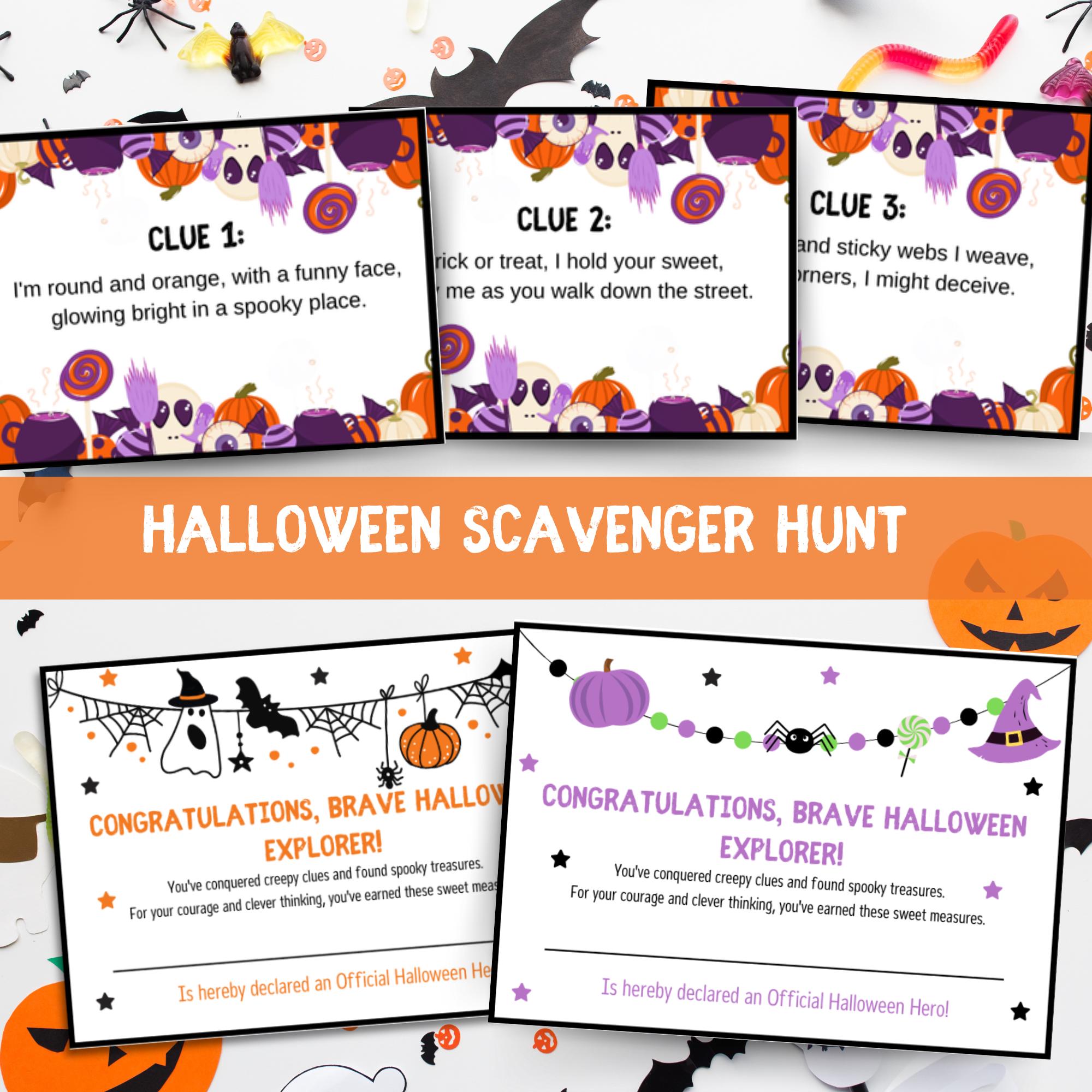 Halloween Scavenger Hunt Printable Spooky Treasure Hunt Clues DIY ...