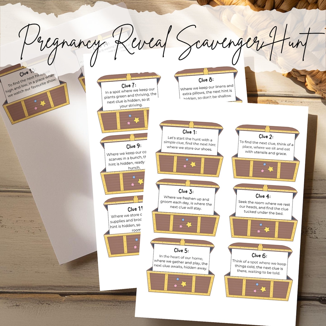 Pregnancy Reveal Scavenger Hunt for Big Sister or Brother, Instant ...