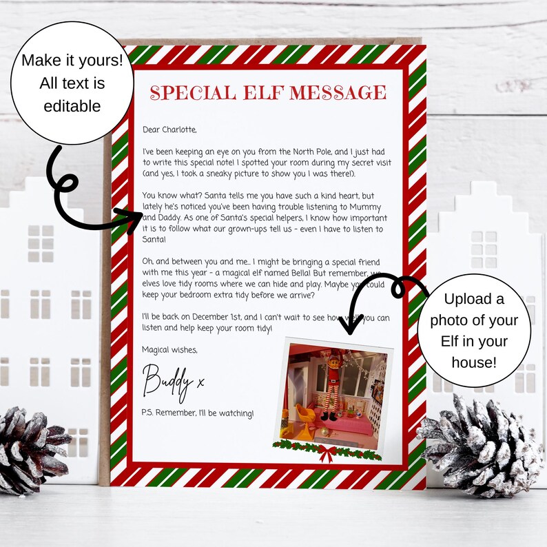 Elf Pre Arrival Letter Printable | Personalized Elf Message | Christmas ...