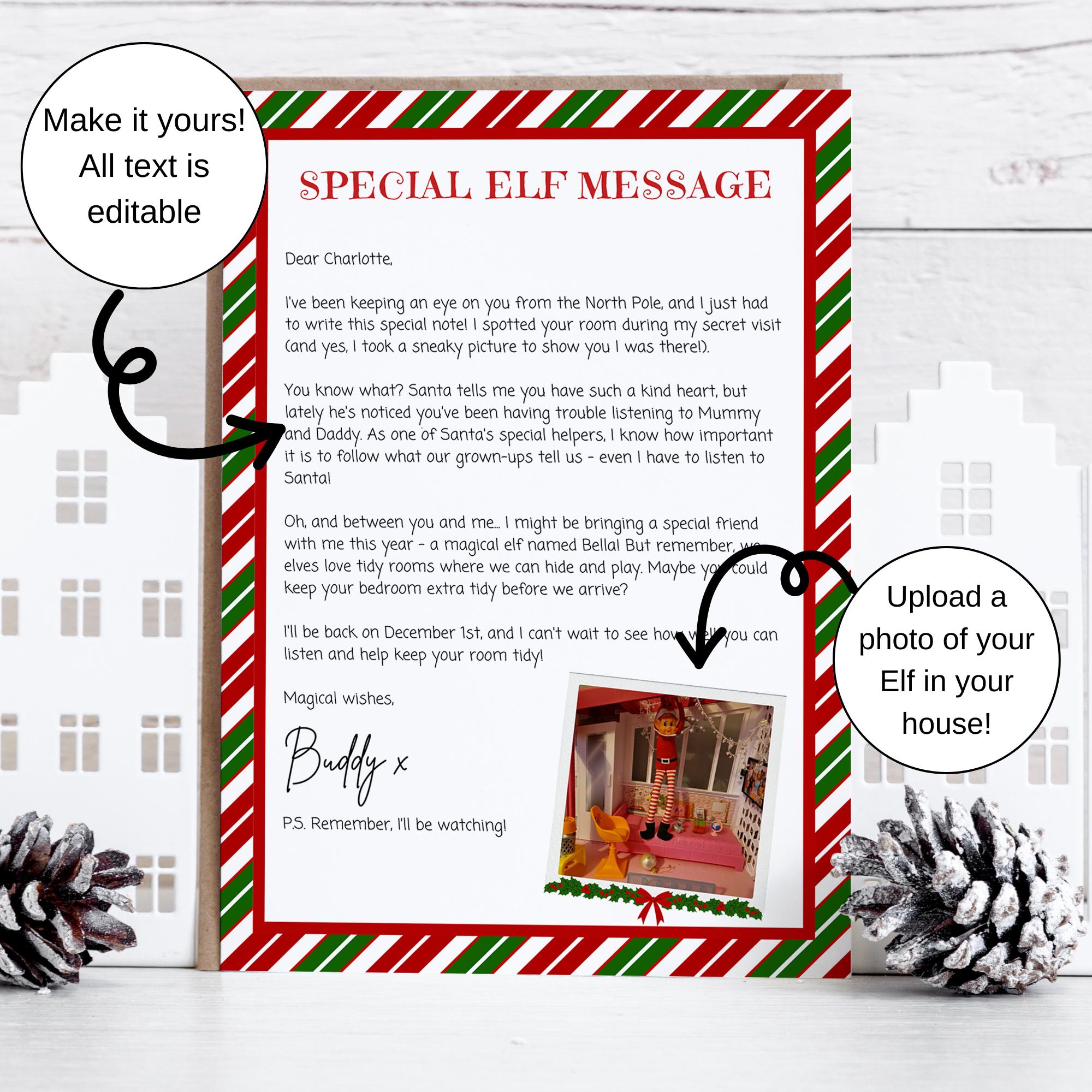 Elf Pre Arrival Letter Printable | Personalized Elf Message | Christmas ...