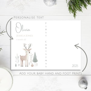 Printable Baby's First Christmas Handprint and Footprint Keepsake ...