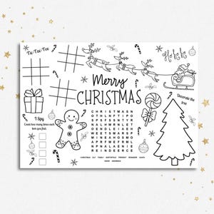 Christmas Kids Placemat Printable | Holiday Activity Mat | Children's ...