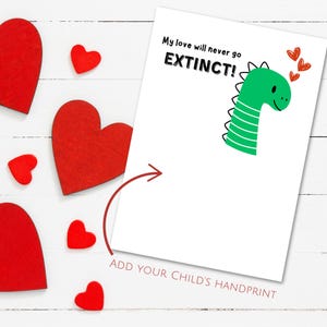Dinosaur Handprint Art Printable | Valentine's Day Craft | Kids ...