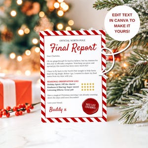 Printable Elf Goodbye Letter | Final Elf Report | Last Day Elf Note ...