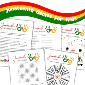 Juneteenth Printable Games and Activities for Kids | Fun Educational ...