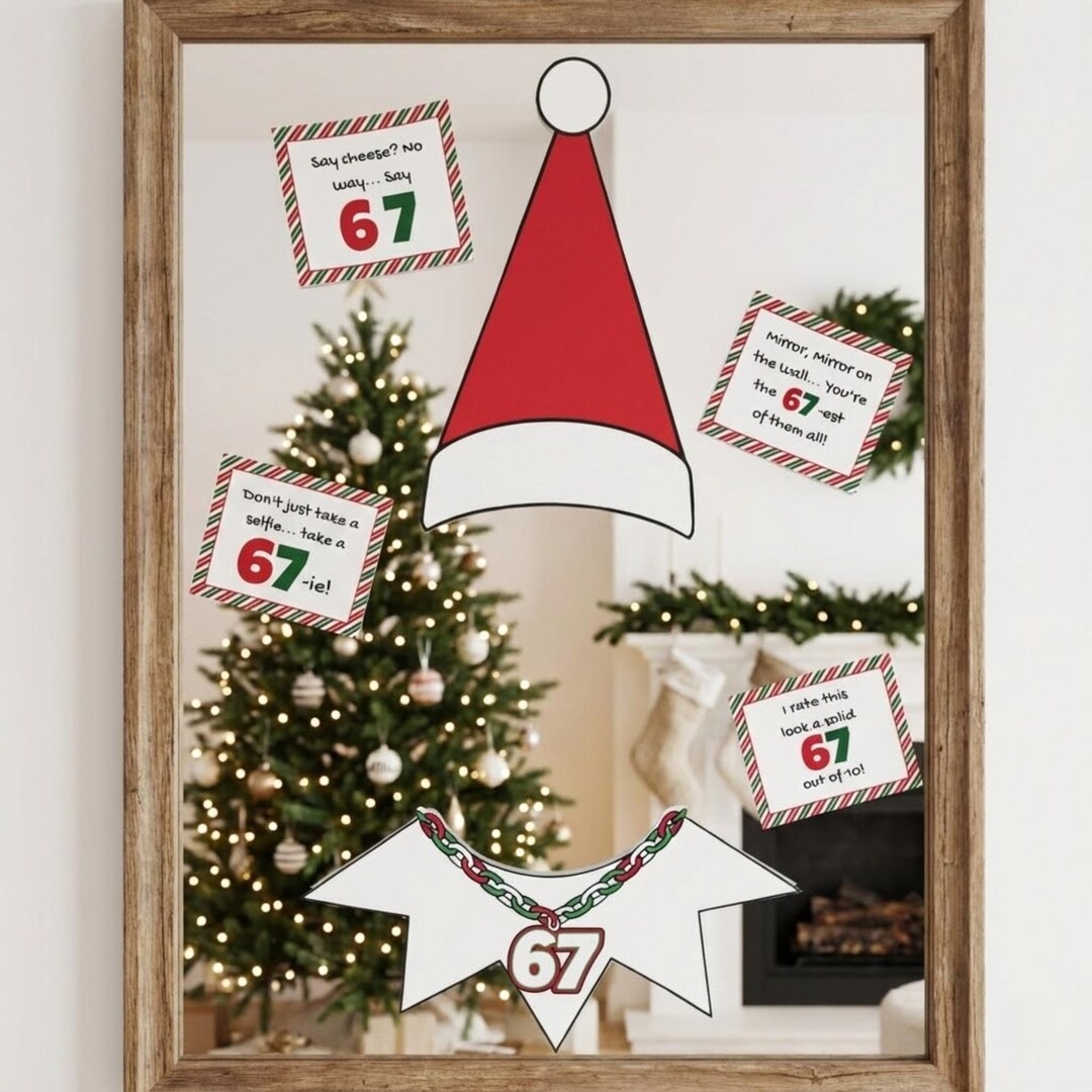 Elf 67 Printable Prop | Elf Mirror Selfie Props | Funny Elf Ideas | Elf ...