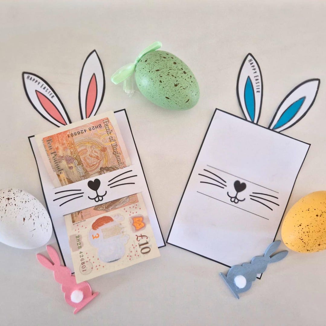 Easter Bunny Money Holder Printable | Easter Cash Gift Envelope ...