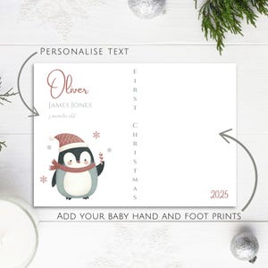 Printable Baby's First Christmas Handprint and Footprint Keepsake ...