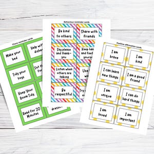 Printable Reminder Cards for Kids | Daily Routines| Positive ...