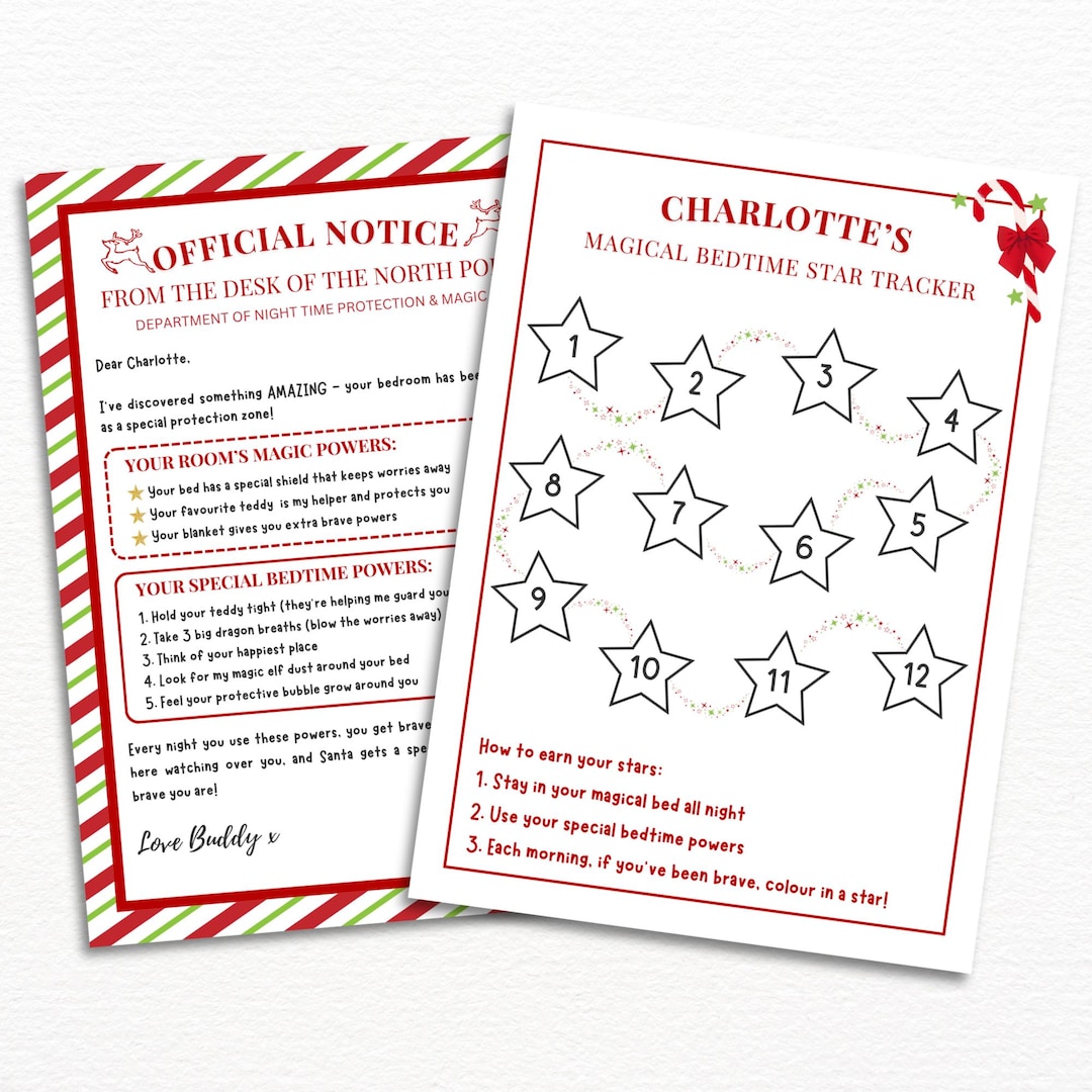 Elf Bedtime Letter & Sleep Tracker | Printable Christmas Elf | Bedtime ...