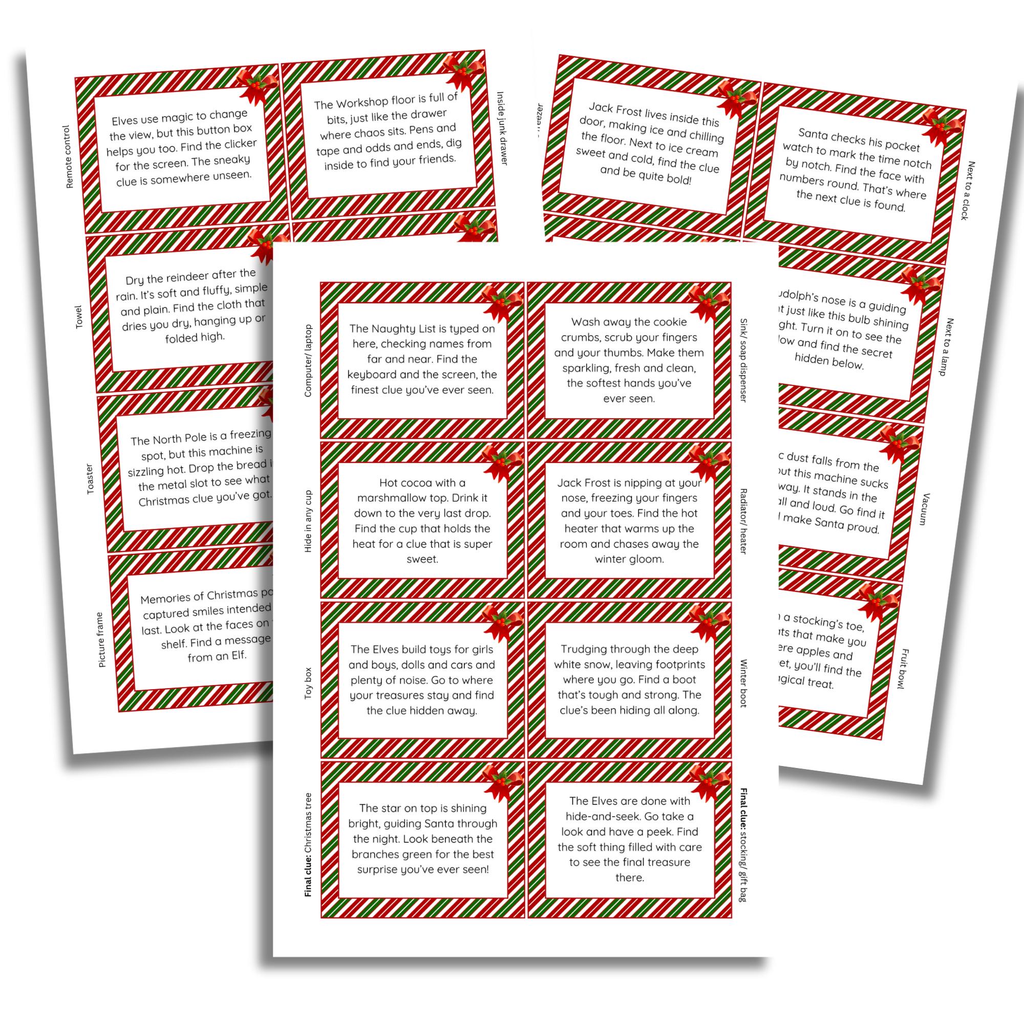 Christmas Scavenger Hunt Printable | Elf Treasure Hunt Clues for Kids ...