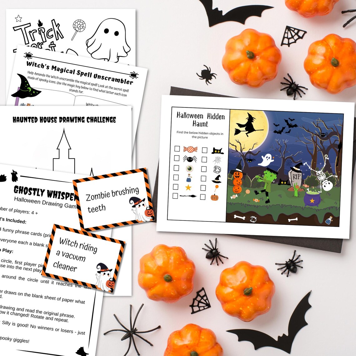 Halloween Printables Bundle Kids | 5 Spooky Games Activities | Instant ...