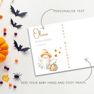 Printable Baby's First Halloween Handprint and Footprint Keepsake ...