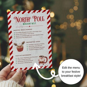 Elf Breakfast Menu Template | North Pole Christmas Morning Printable ...