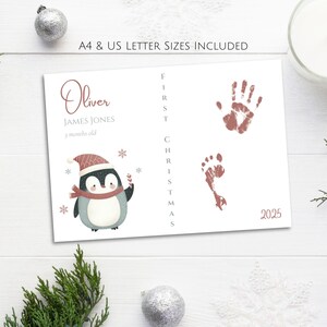 Printable Baby's First Christmas Handprint and Footprint Keepsake ...