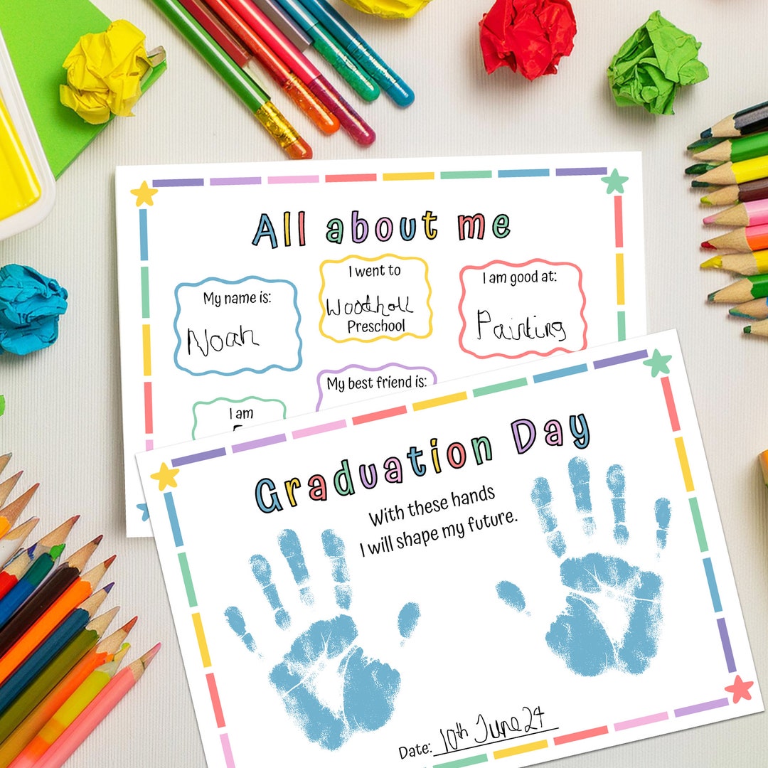 Printable Preschool Graduation With Handprint Art | Preschool ...