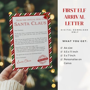 Elf Welcome Letter From Santa | First Time Elf Arrival Note ...