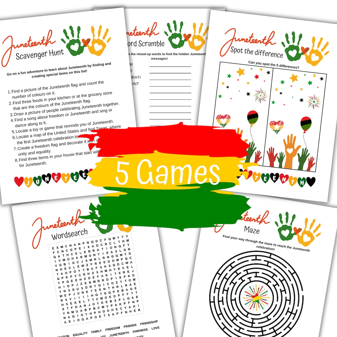 Juneteenth Printable Games and Activities for Kids | Fun Educational ...