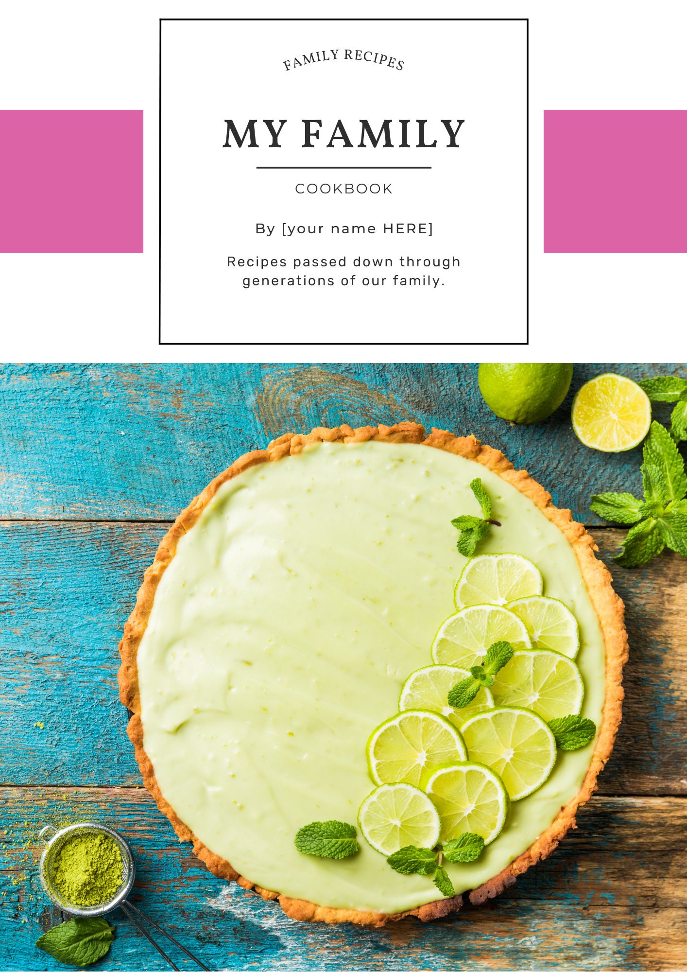 Cookbook Template | Generational Family | Editable Ebook Template ...