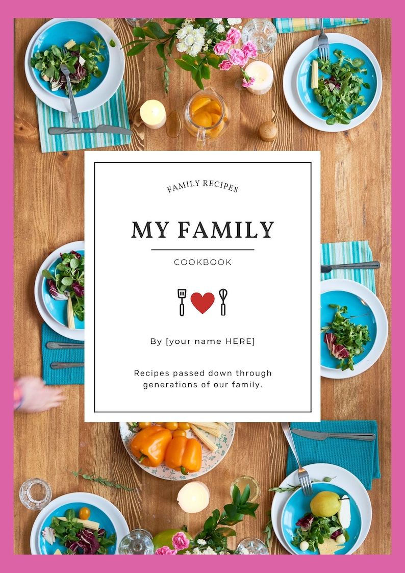 Cookbook Template | Generational Family | Editable Ebook Template ...