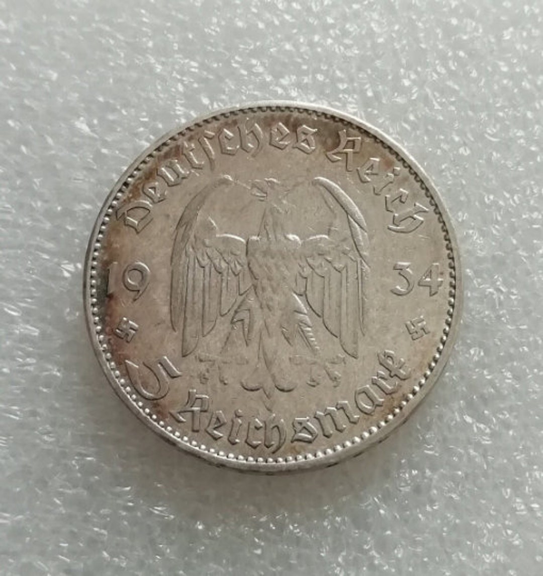 5 Reichsmark 1934,german Mark,deutsche Mark,german Silver Coin,german ...