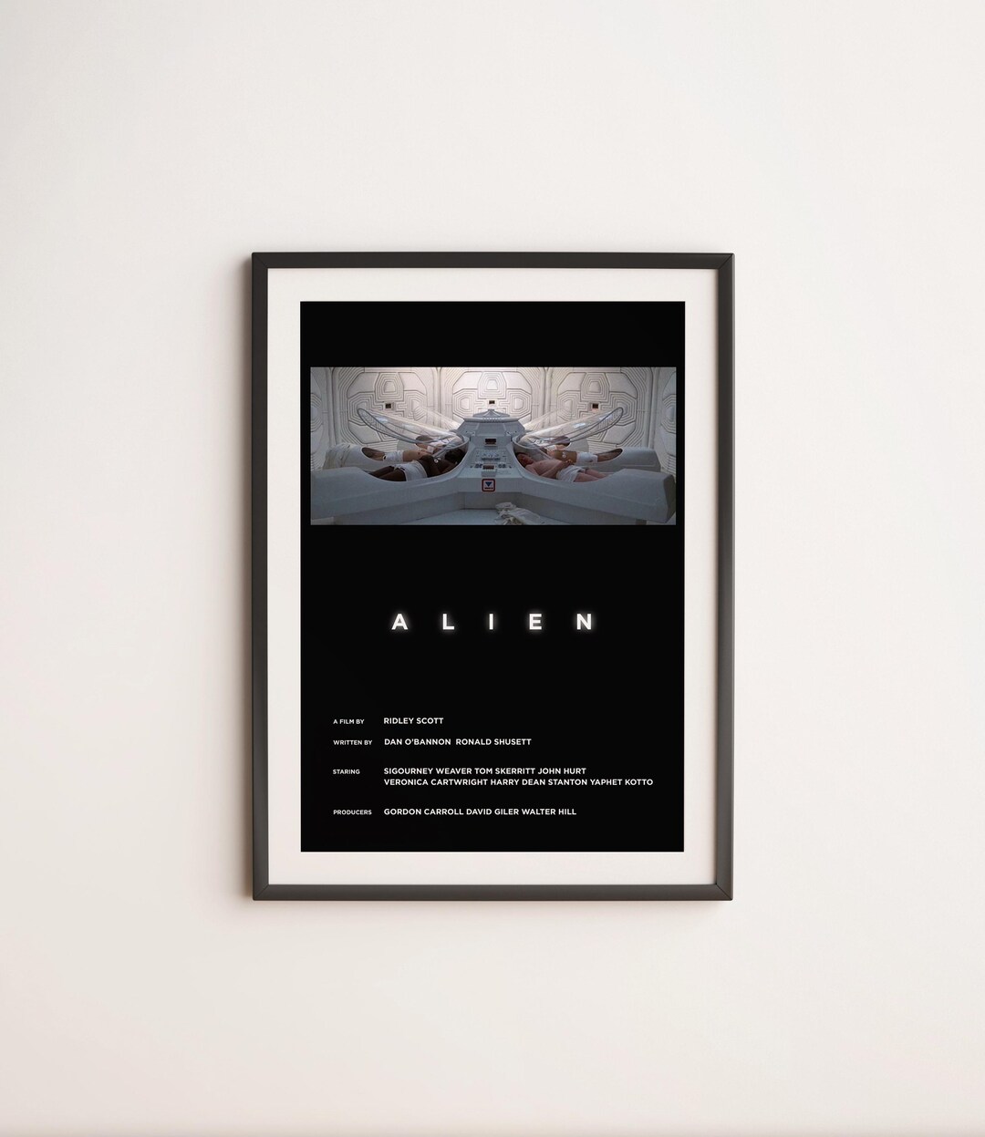 Alien 1979 Minimal Sci Fi Wall Art Printable Retro Horror Movie