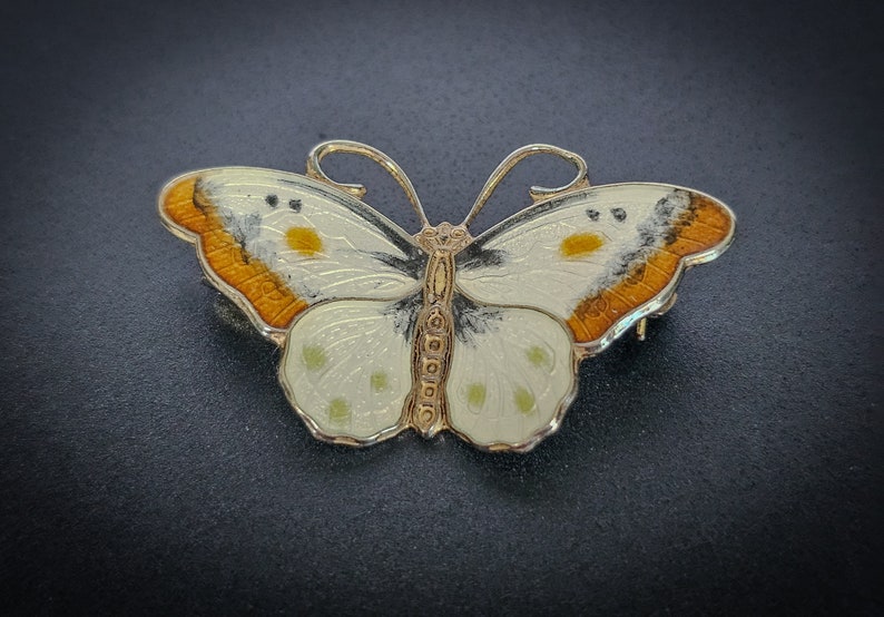 Norway Hroar Prydz Enamel Silver Butterfly - Etsy UK
