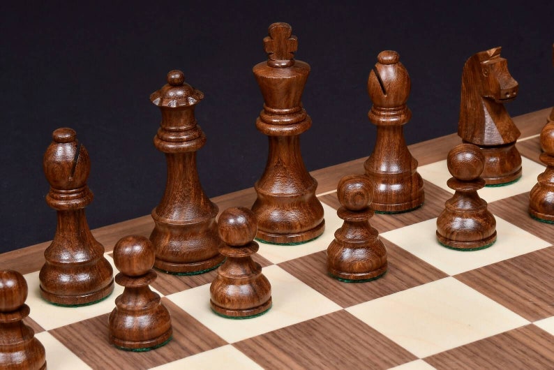 Classic Chess Set With Precious Wood Staunton Chess Pieces - Etsy