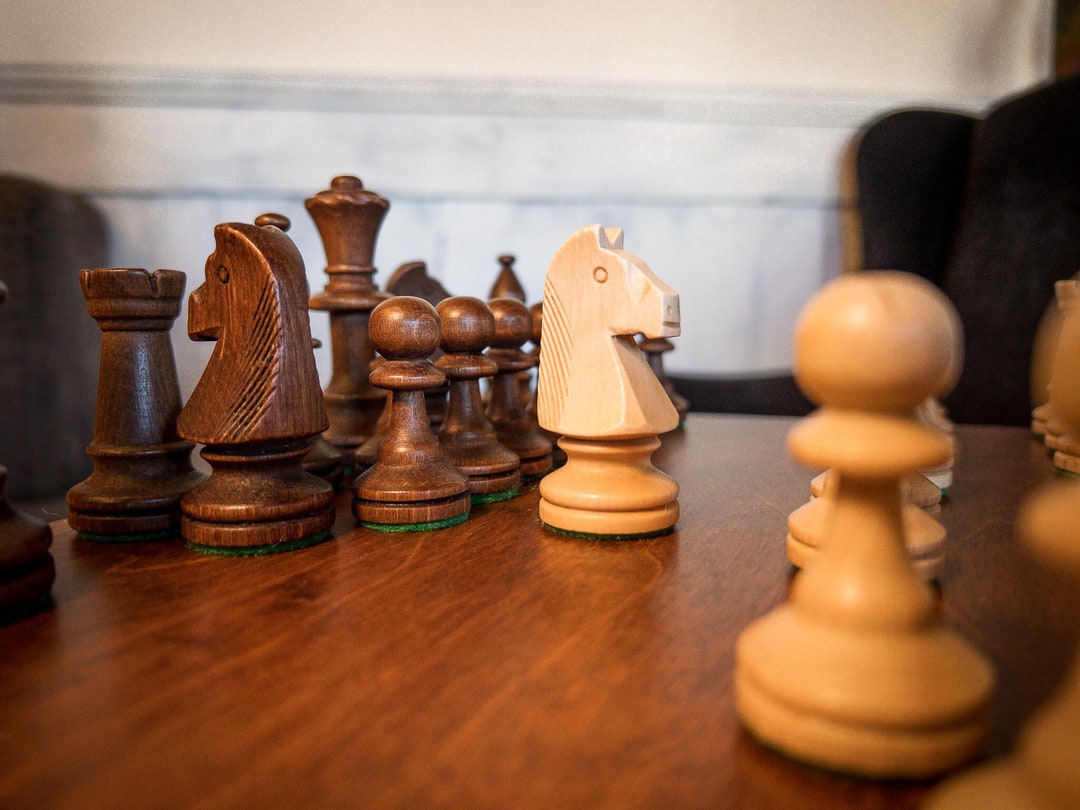 Staunton Chess Pieces in a Beautiful Charming Wooden Chess Box - Etsy