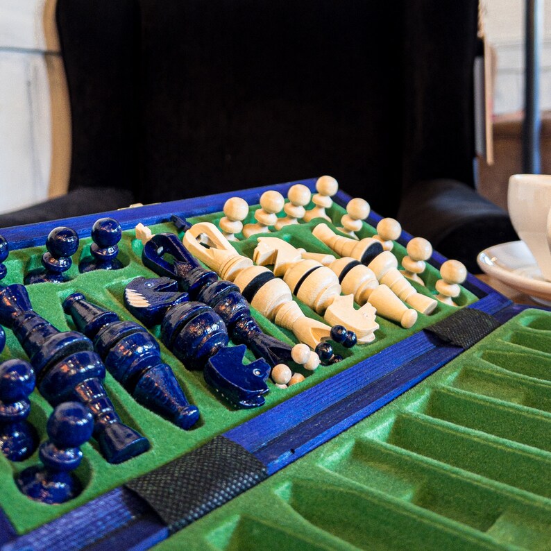 Blueberry Wooden Chess Set - Etsy