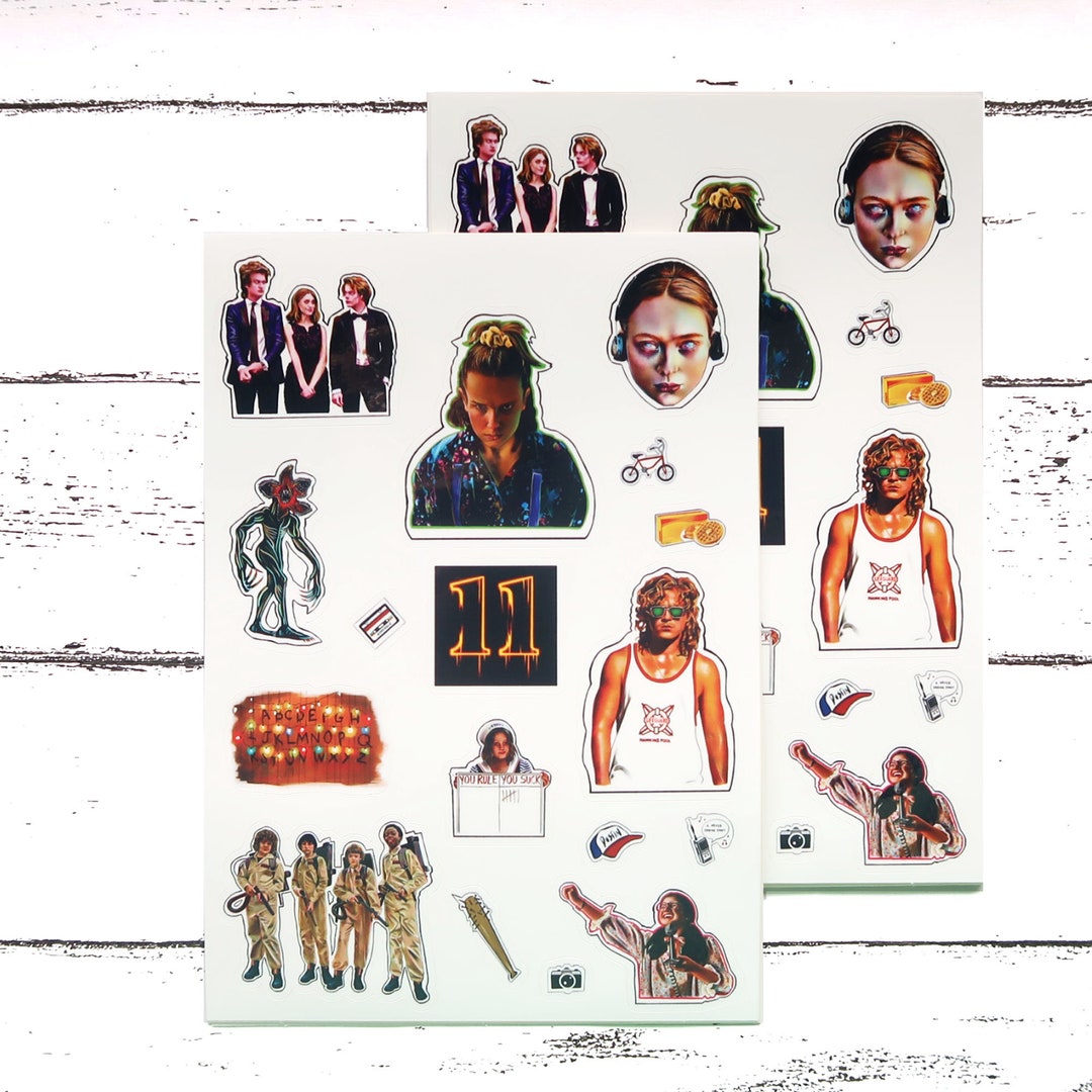 Stranger Things - Illustrated Sticker Sheet (limited Edition) - Etsy