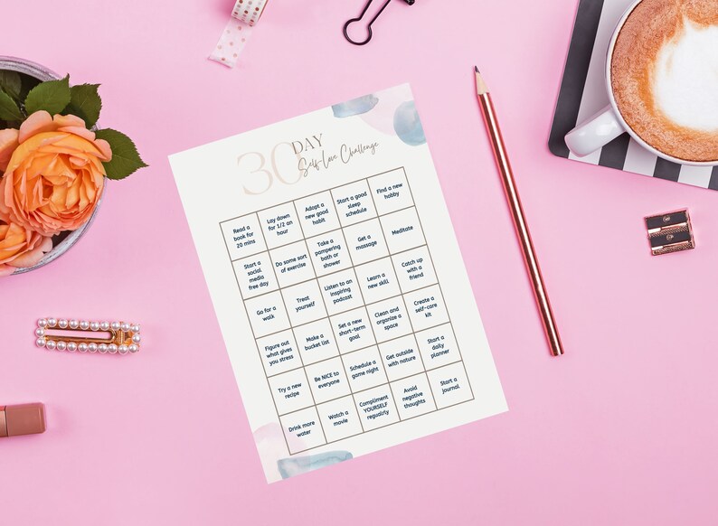 Printable 30-day Self Love Challenge Planner, PDF Planner, Instant ...